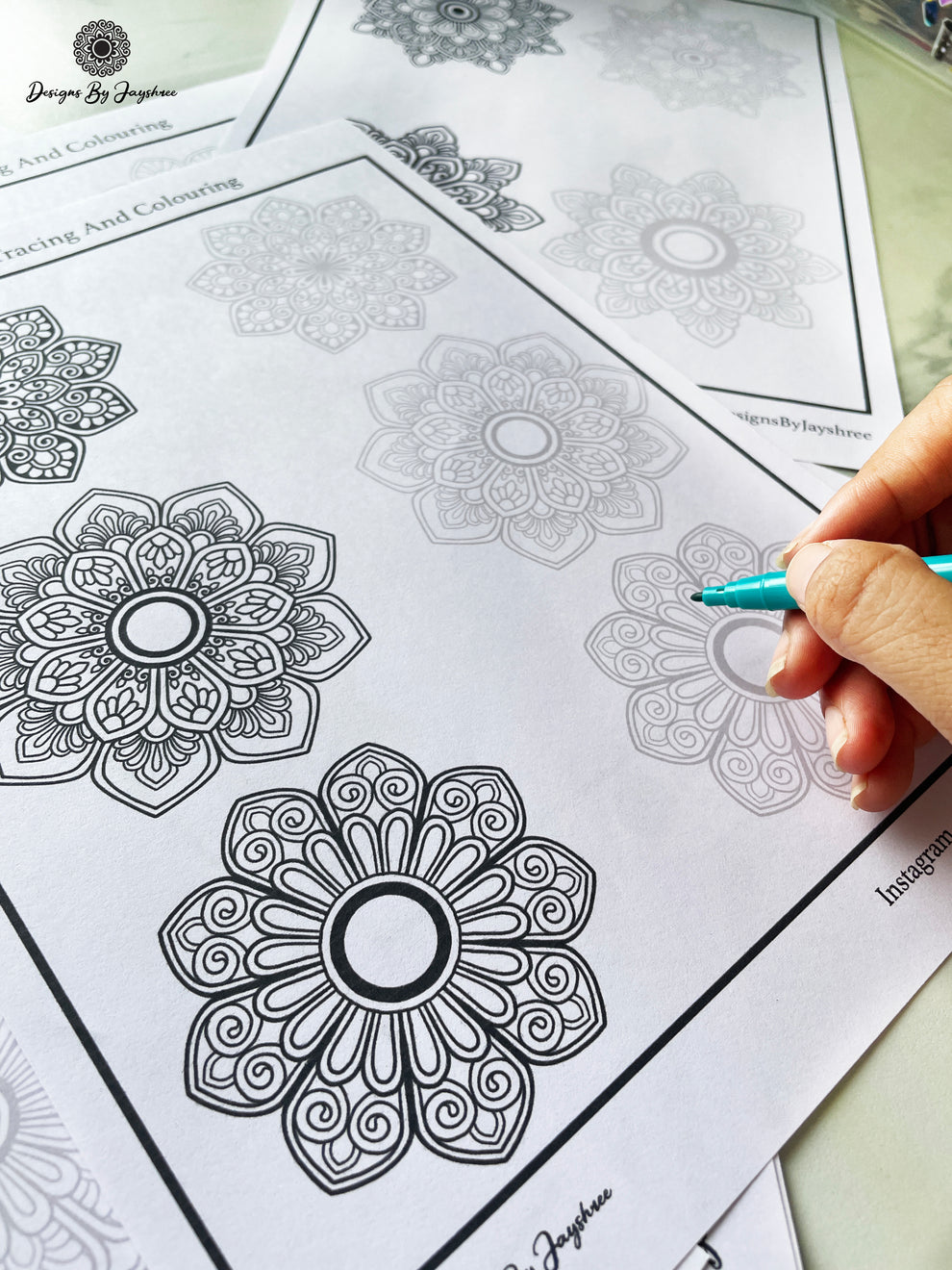 Small Mandala - Tracing & Colouring Pages - Set of 30 Mandalas ...