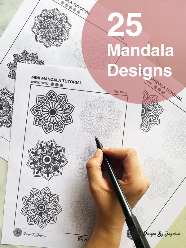 Mandala Tracing & Practice Sheets - 25 Mandala Designs To Learn – Designs By Jayshree